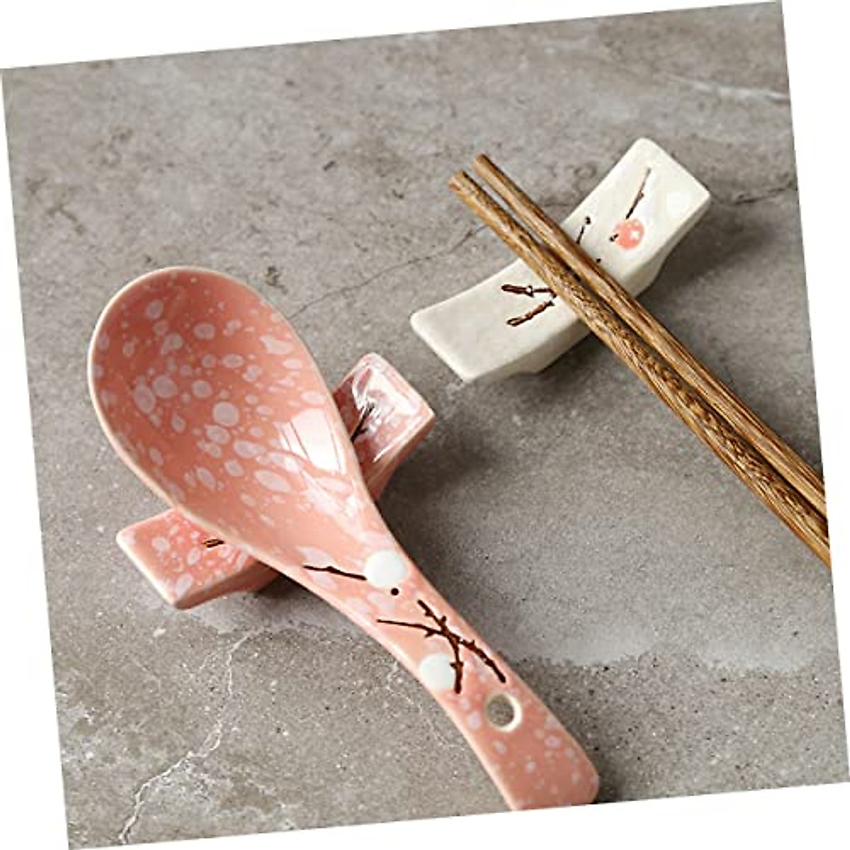 Zerodeko 12pcs Japanese plum blossom chopstick rest ceramic fork rest holder japanese style chopsticks holders Porcelain Chopstick Rest japanese table brush holder counter ceramics