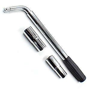 Wheel Accessories Parts Extendable Telescoping Lug Wrench Wheel Wrench with CR-V Chrome Vanadium Sockets Long Thin Wall Socket Sizes 17mm 19mm 3/4" 21mm 3/16” 23mm 7/8” fit virtually all vehicles
