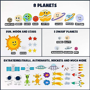 Solar System for Kids Toys with 61 Felt Figures - BONNYCO | Space Montessori Toys for Girls Boys Birthday Gifts of Planets, Felt Board for Toddlers, Educational Kids Gifts 3 4 5 6 7 8 Years Christmas