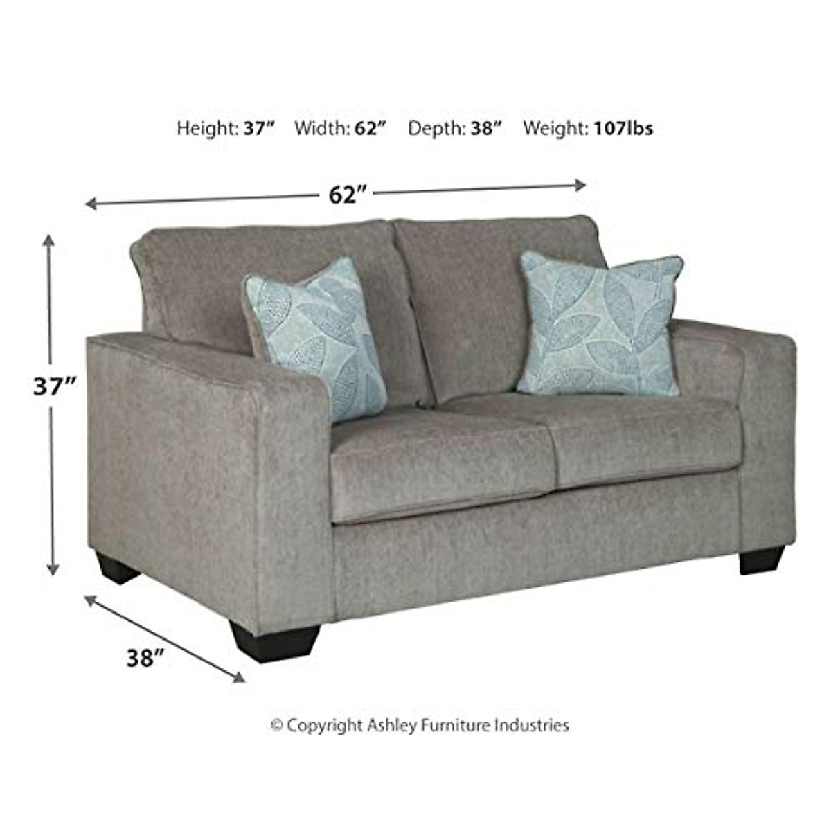 Signature Design by Ashley Altari Love Seats, Gray