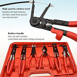 Hose Clamp Pliers Set, 9pcs Wire Long Reach Hose Clamp Pliers Set for Automotive Coolant Radiator Heater and Water Hose with Band Flat or Large Clamps, Clamp Removal Tool by BOOTOP PIN