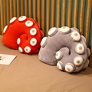 Yoholto Octopus Tentacles Plush Pillow, Tentacles Stuffed Animal, Interesting Plush Gift for Kids Adults(17.7 * 13.7in,Gray)