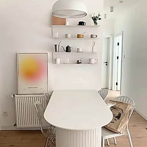 TAUODUYY Iron One-Piece Wall Shelf, Scandinavian Style Kitchen Wall Spice Storage Rack, Living Room Cup Holder, Bedroom Bookshelf, White ( Color : 1PCS , Size : 100X15X20CM )