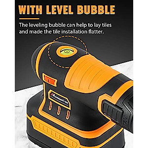 Mxmoonfree Tile Vibrator Tile Tools for Installation Vibrating Tool with 6 Gears Adjustable Vibration, 2 Pcs Battery, NO Suction Cup