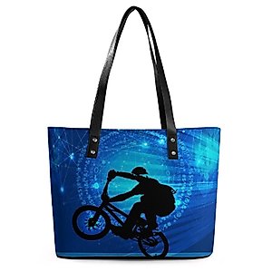 Womens Handbag Motorcycle Motocross Leather Tote Bag Top Handle Satchel Bags For Lady