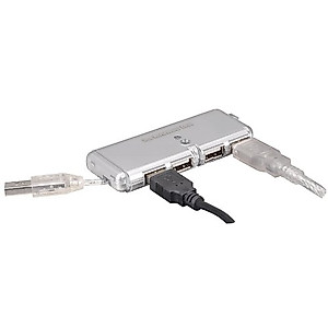 Manhattan 4-Port Hi-Speed USB Pocket Hub - Silver (160599)