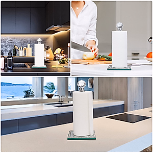 Qiuhome Crystal Paper Towel Holder Countertop Bling Silver Paper Towel Holder Stand