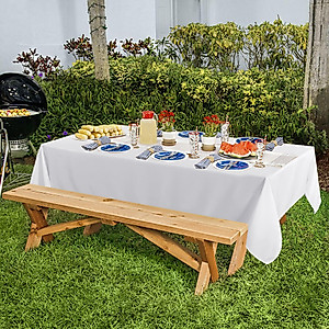 sancua 6 Pack White Tablecloth 60 x 84 Inch, Rectangle Table Cloth for 4ft Table - Stain and Wrinkle Resistant Washable Polyester Table Cover for Dining Wedding Banquet Party Buffet Restaurant