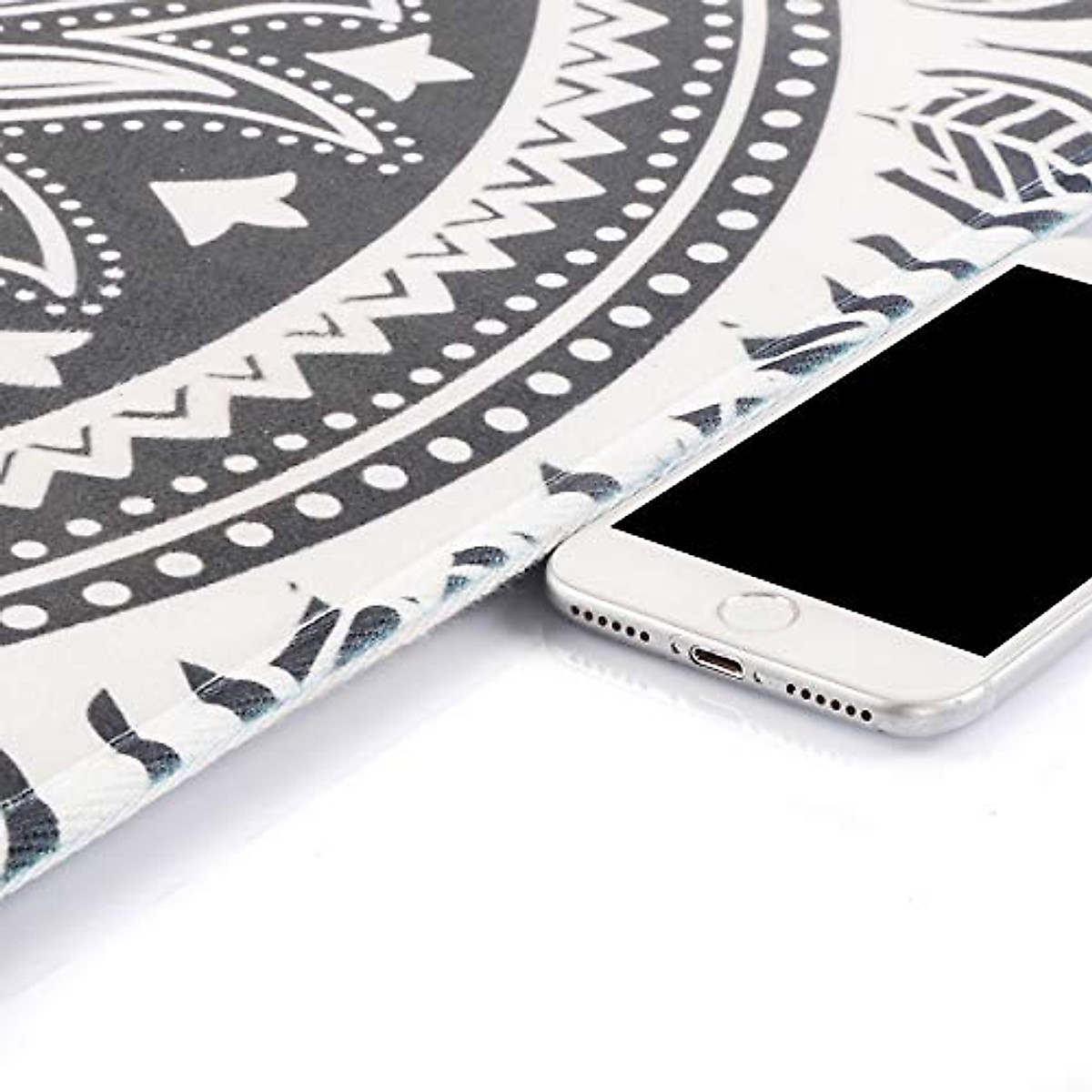 LEEVAN Area Rug Modern No-Shedding Non-Slip Machine Washable Indoor Rug Rectangle Living Room Bedroom Study Soft Carpet Floor Mat Home Decor (3 x 4 ft, Grey Mandala)