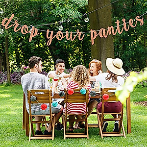 Drop Your Panties Banner - Bachelorette Banner - Lingerie Shower Banner, Wedding/Bachelorette/Birthday Party Decorations Rose Gold Glitter.