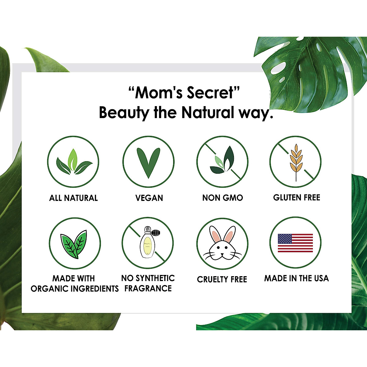Mom's Secret 100% Natural Foundation, Organic, Vegan, Aloe Based, Natural Sun Protection, Gluten Free, Cruelty Free, Made in the USA, 1FL Oz. (Nude)