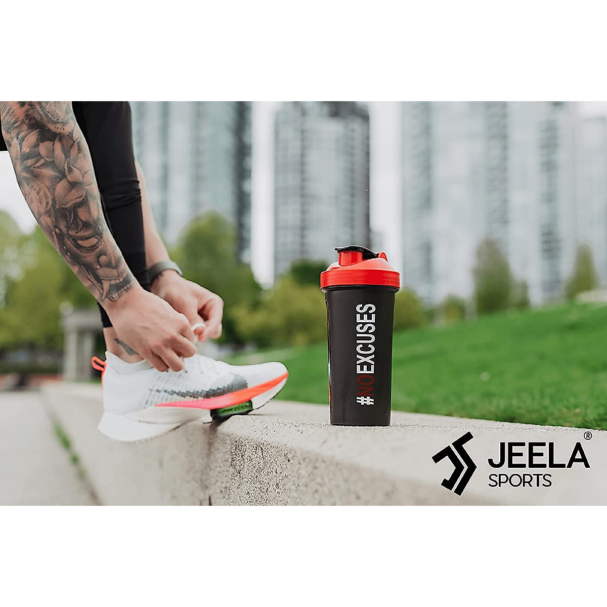 JEELA SPORTS [5 PACK Protein Shaker Bottles for Protein Mixes -24 OZ- Dishwasher Safe Shaker Cups for Protein Shakes - Shaker Cup for Blender Protein Shaker Bottle for Shakes Protein Shake Blender