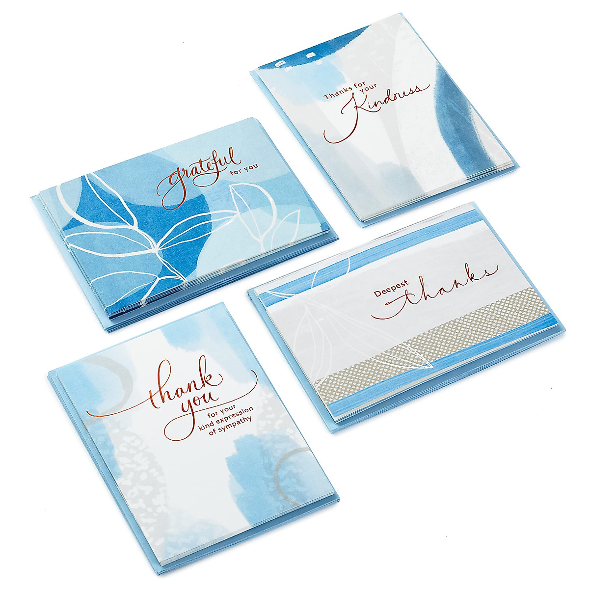 Hallmark Funeral Thank You Cards, Abstract Watercolor (24 Thank You for Your Sympathy Cards with Envelopes)