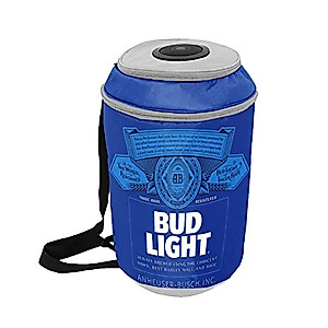 Bud Light Soft Can Shape Speaker Cooler Backpack Bluetooth Portable Travel Cooler with Built in Speaker Bud Light Wireless Speaker Cool Ice Pack Cold Beer Stereo for Apple iPhone, Samsung Galaxy