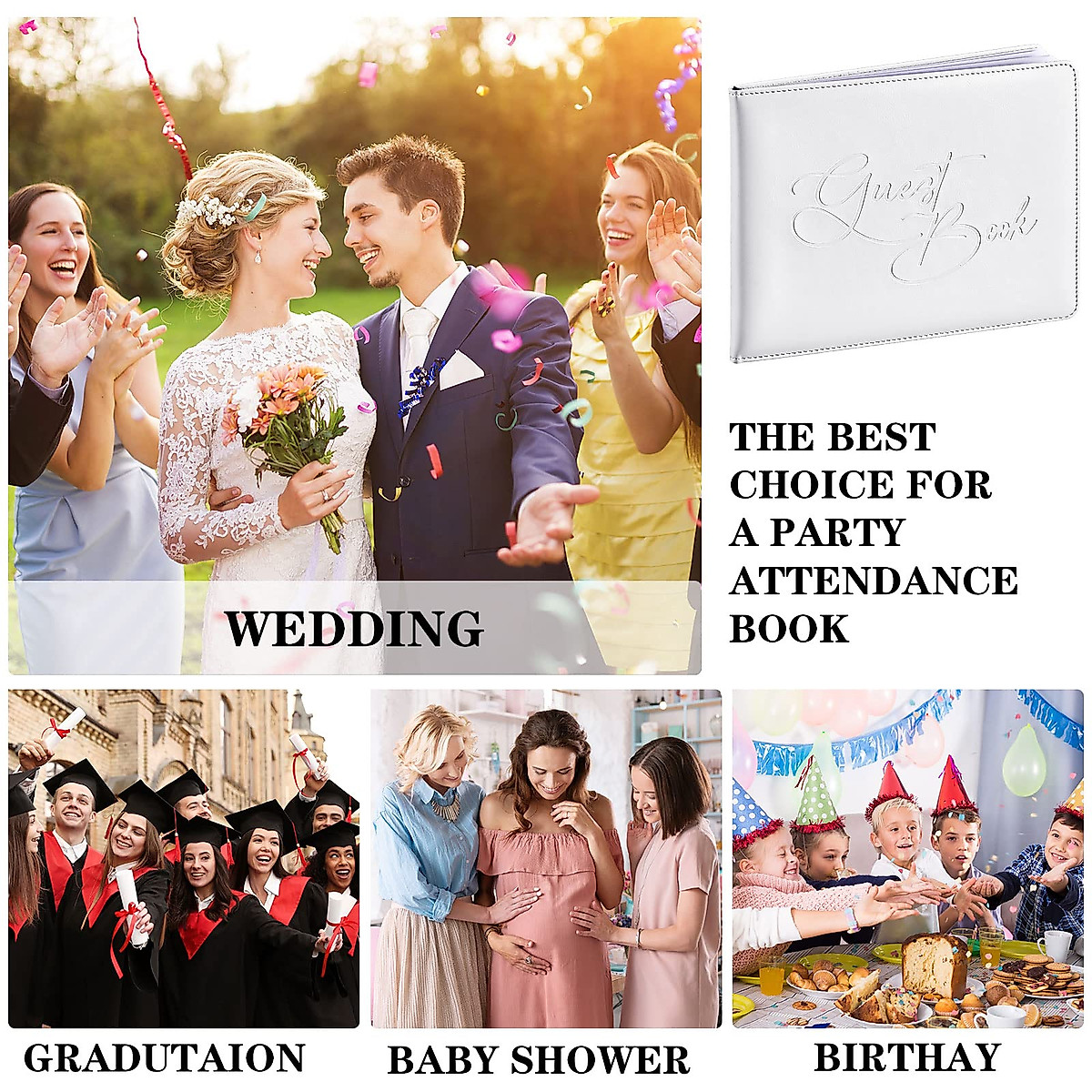 Panelee Wedding Guest Book with Pen Set Elegant Guest Sign in Books Bridal Shower Guestbook Beautiful Guest Book Wedding Reception Guestbook for Wedding