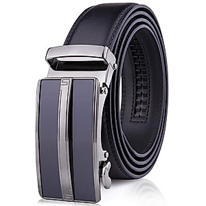 Access Denied Leather Ratchet Belts For Men - Mens Belt With Automatic Sliding Buckle For Suits, Jeans And Uniform - Designed In The USA - Gifts For Men
