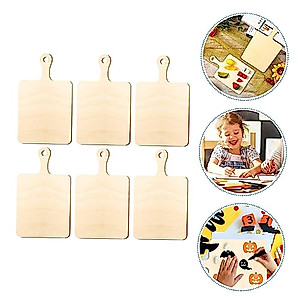 KJHBV 6pcs Home Accessories Decor Wooden Decor in Bulk Craft Wood Chopping Board Set Small Chopping Board Wood Chips Cutting Board Decorate Small Cheese Dining Table Wood
