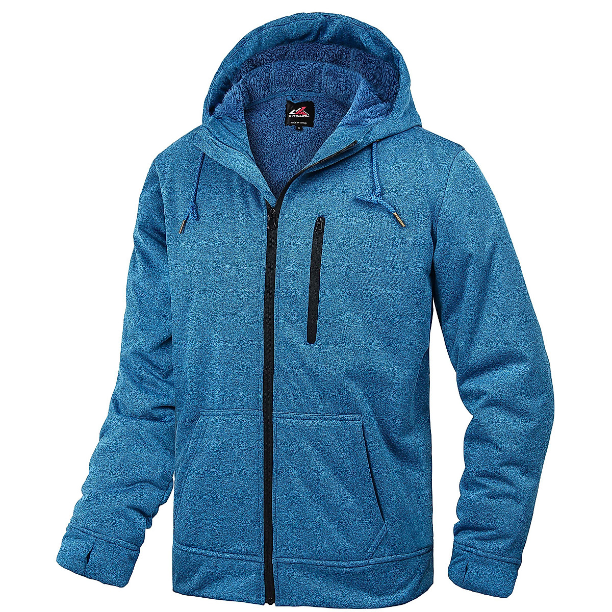 SVACUAM Men's Water-Resistant Fleece Lined Softshell Outwear Mountain Rain Jacket with Hood