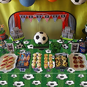 4 Pack Soccer Party Tablecloth Soccer Table Cloth Soccer Rectangular Plastic Table Cover Sports Theme Party Table Covers Soccer Birthday Decorations Soccer Theme Birthday Party Supplies 86 x 51 Inch