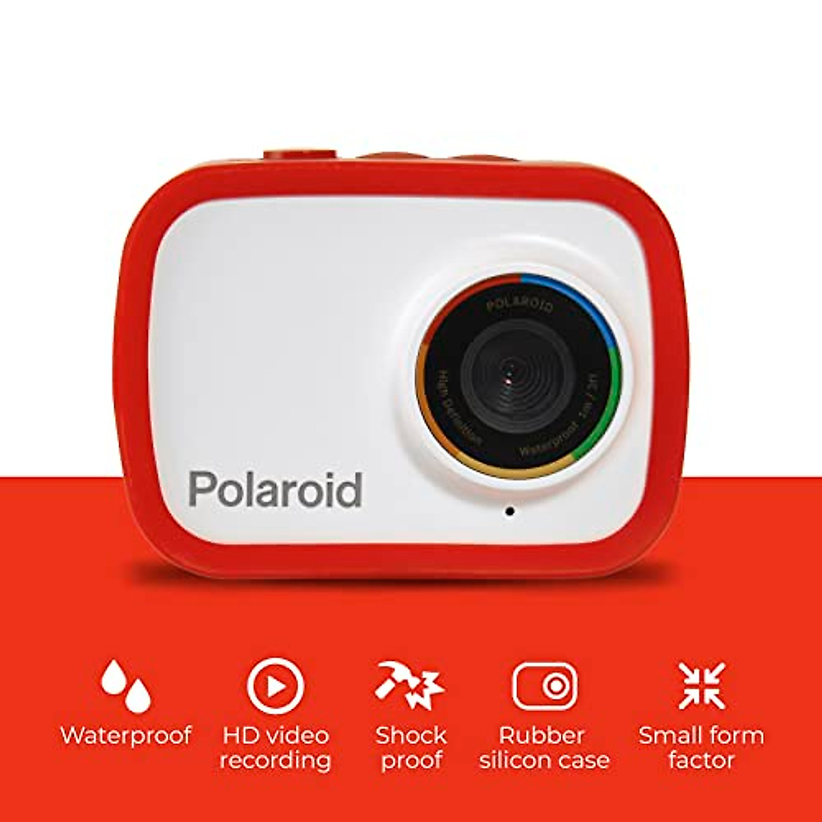 Polaroid Sport Action Camera 720p 12.1mp, Waterproof Camcorder Video Camera with Built in Rechargeable Battery and Mounting Accessories, Action Cam for Vlogging, Sports, Traveling
