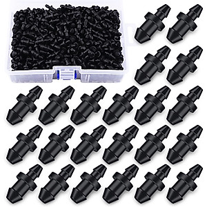 Kalolary 500 Pcs Drip Irrigation Plug, 1/4 inch Tube End Closure Irrigation Plugs Irrigation Stopper for Home Garden Lawn Supplies(Black)