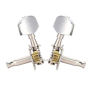 Ukulele Tuning Pegs, 2L2R Classical Style Ukulele Tuning Pegs Machine Heads for Ukulele DIY Parts (Silver)