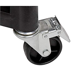 MaxWorks 80774 3-Shelf Utility Plastic Cart with Wheels-225 Lbs Maximum Capacity , Black