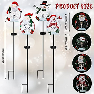 Spiareal Pack Christmas Metal Lights Outdoor Solar Stake Lights Snowman Christmas Garden Stake Lights Warm Lights Solar Christmas Yard Decoration Garden Lawn Pathway Holiday Winter (Stylish Style)