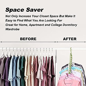 Mllkcao 1pc Multifunction Closet Organizer Magic Space Saving Hangers with 9 Holes, 360° Rotatable Closet Hanger for Clothes Pants