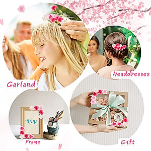100 Pcs Cherry Blossom Petals Artificial Cherry Blossom Fake Cherry Blossom Flowers Peony Daisy Decor Sakura Floral Head Decor for Dress DIY Accessories Wedding Party Supply (Pale Pink, Pink, Rosy)
