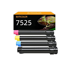 7525 Remanufactured Toner Cartridge 006R01513 006R01514 006R01515 006R01516 Replacement for Xerox Workcentre 7525 7835 7855 7970 7530 7535 Printers(4-Pack)