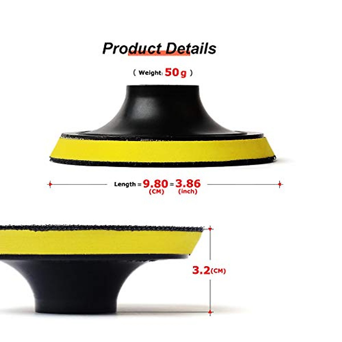 Z-Leap 4" Hook and Loop Backer Pads with 5/8-11 Thread for Sanding Polishing (2-Pcs)