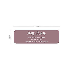 Modern Dusty Purple Rolled Address Labels/Roll of 250 Muted Plum Personalized Address Labels/Designer Return Address Stickers in Elegant Plastic Dispenser