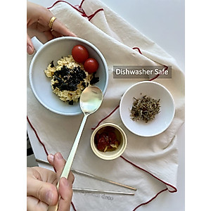 cozymomdeco Korean Made Traditional Utensil Chopstick Set Flatware Champagne Gold Stainless Steel Spoon & Chopsticks 2SET Comfortable Grip