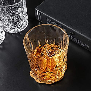 KANARS Old Fashioned Whiskey Glasses with Luxury Box - 10 Oz Rocks Barware For Scotch, Bourbon, Liquor and Cocktail Drinks - Set of 4