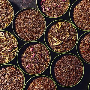 Palais des Thés - Rooibos des Vahinés - Premium Gourmet Vanilla and Almond Flavored Caffeine-Free Rooibos Tea - 20 Count Biodegradable Tea Bags Box