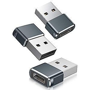Basesailor USB to USB C Adapter 3 Pack,Type C Female to USB A Male Charger Cable Converter for Apple Watch Ultra iWatch Series 8 7 SE,AirPods Pro 2,iPhone 14 13 12 11 Plus Max,iPad 9 10 Air 4 5 Mini 6