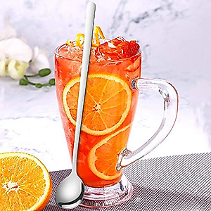 Briout 8-Piece 9-Inch Long Handle Iced Tea Spoon, Ice Cream Spoon, Premium 304 Stainless Steel Cocktail Stirring Spoons