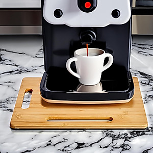 Appliances Slider Mat for Countertop & Under Cabinet,100% Bamboo Sliding Tray for Coffee Pot/Coffeemaker/Ice Maker/Air Fryer/Kitchen Aid Mixer etc,Simple Functional & 360° Easy Moving 16" X 13"in