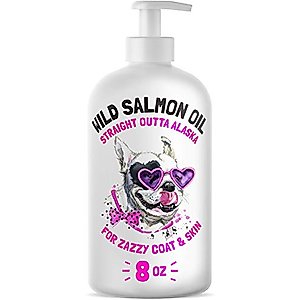 Wild Alaskan Salmon Oil for Dogs & Cats - Pure Fish Omega 3 6 9 Liquid EPA DHA Fatty Acids - Skin & Coat Supplement - Supports Joint Function, Brain, Eye, Immune & Heart Health - Made in USA 8 oz