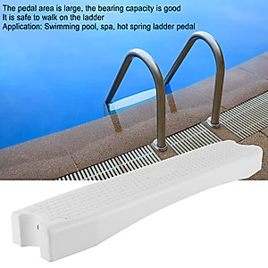 Pool Ladder Replacement Steps, Plastic Good Bearing Cpacity Swimming Pool Ladder Steps with Non‑Slip Pad, Durable Ladder Tread Accessory for Most Above-Ground & In-Ground Ladders Hot Spring Pool