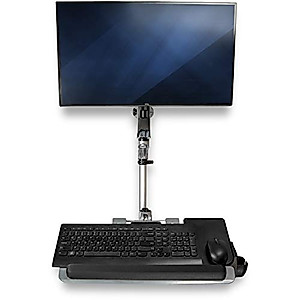 StarTech.com Wall Mount Workstation - Articulating Standing Desk w/Ergonomic Height Adjustable Monitor Arm & Padded Keyboard Tray - 34" VESA Display - Foldable Wall Mounted Sit Stand (WALLSTSI1)