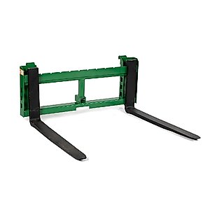 Titan Attachments Pallet Fork Attachment, 48â€ Fork Blades, Rated 3,000 LB, Receiver Hitch, Fits John Deere Loaders