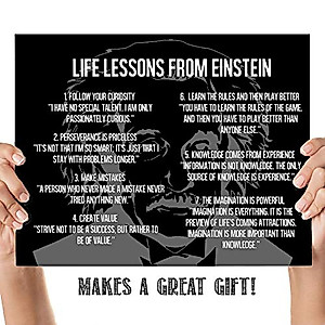 Einstein Quotes Wall Art-"Logical Life Lessons"- 8 x 10" Art Wall Print- Ready to Frame. Thinking Home Décor, Studio & Class Décor. Perfect Gift for Motivation & Inspiration with Einstein Image.