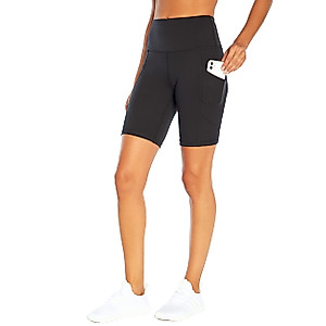 Marika Women's Odessa High Waist Tummy Control Bermuda Pocket Short, Black, Large