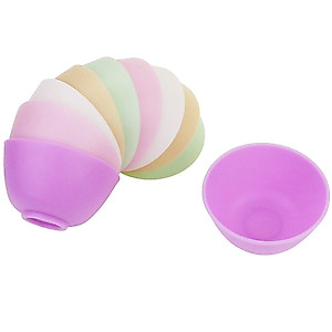 BILLIOTEAM 10 PCS Multi colorful Silicone Mixing Bowl,Reusable Prep and Serve Bowls Condiment Bowls Facial Mask Bowl for Skincare,DIY Craft,Resin,Acrylic Painting