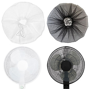 2 Pack-18" Fan Safety Protection Cover,Kid Children Finger Protect Fan Net Guard,Washable Pedestal Fan Dustproof Cover,Summer Home Fan Safety Dust Cover for Parents of Toddlers(1pcs/Black+1pcs/White)