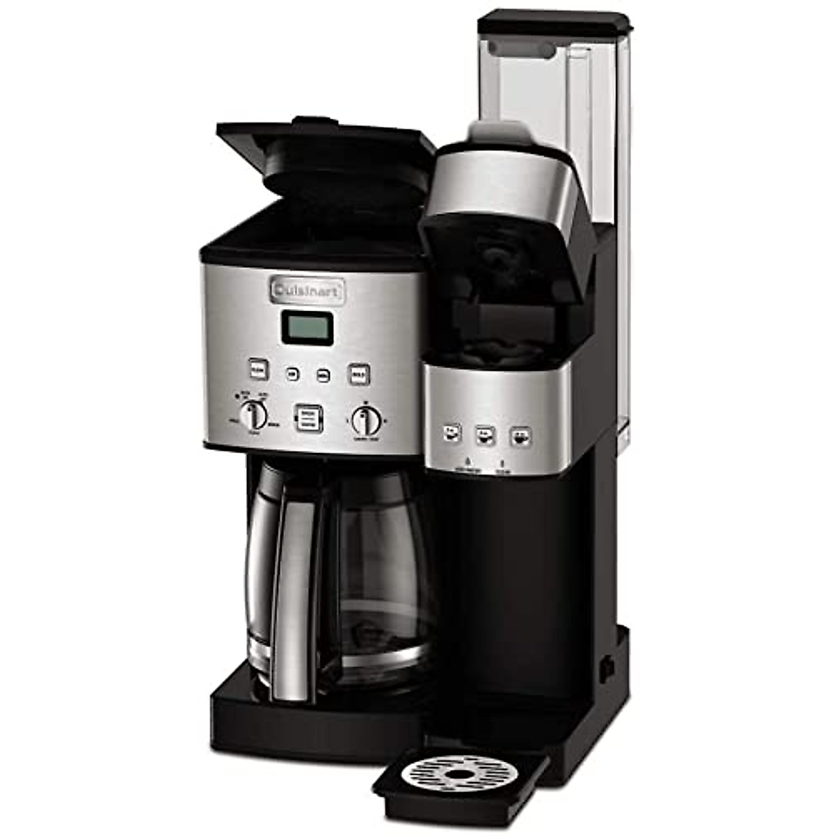 Cuisinart Single Serve + 12 Cup Coffee Maker, Offers 3-Sizes: 6-Ounces, 8-Ounces and 10-Ounces, Stainless Steel, SS-15P1