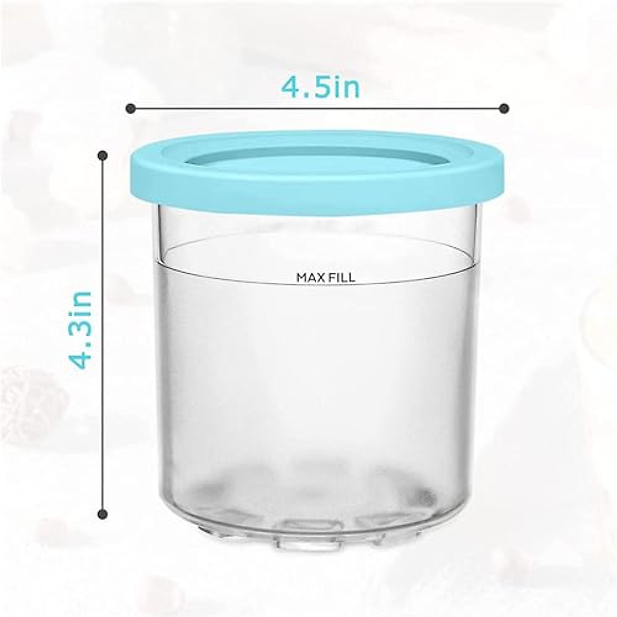 Creami Pint Containers, for Ninja Creami Containers 4 Pack,16 OZ Ice Cream Pint Cooler Airtight,Reusable for NC301 NC300 NC299AM Series Ice Cream Maker