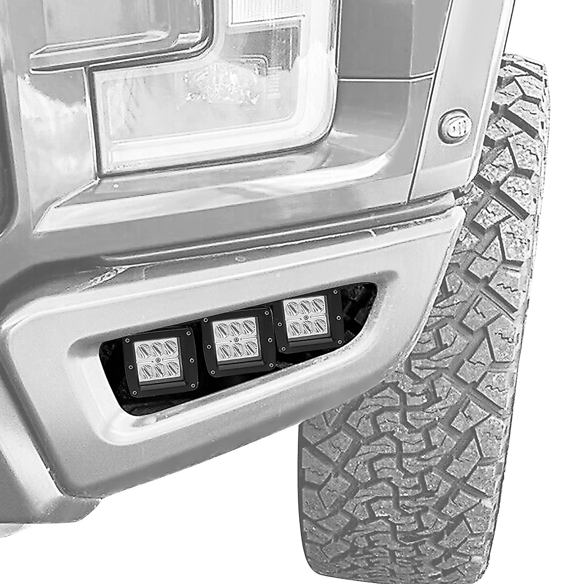 Dasen 6x 24W LED Fog Work Light Pods & Front Bumper Mount Bracket Kit w/Rocking Switch Wiring Kit Compatible with 2017-2020 2nd Generation Fit Ford SVT Raptor